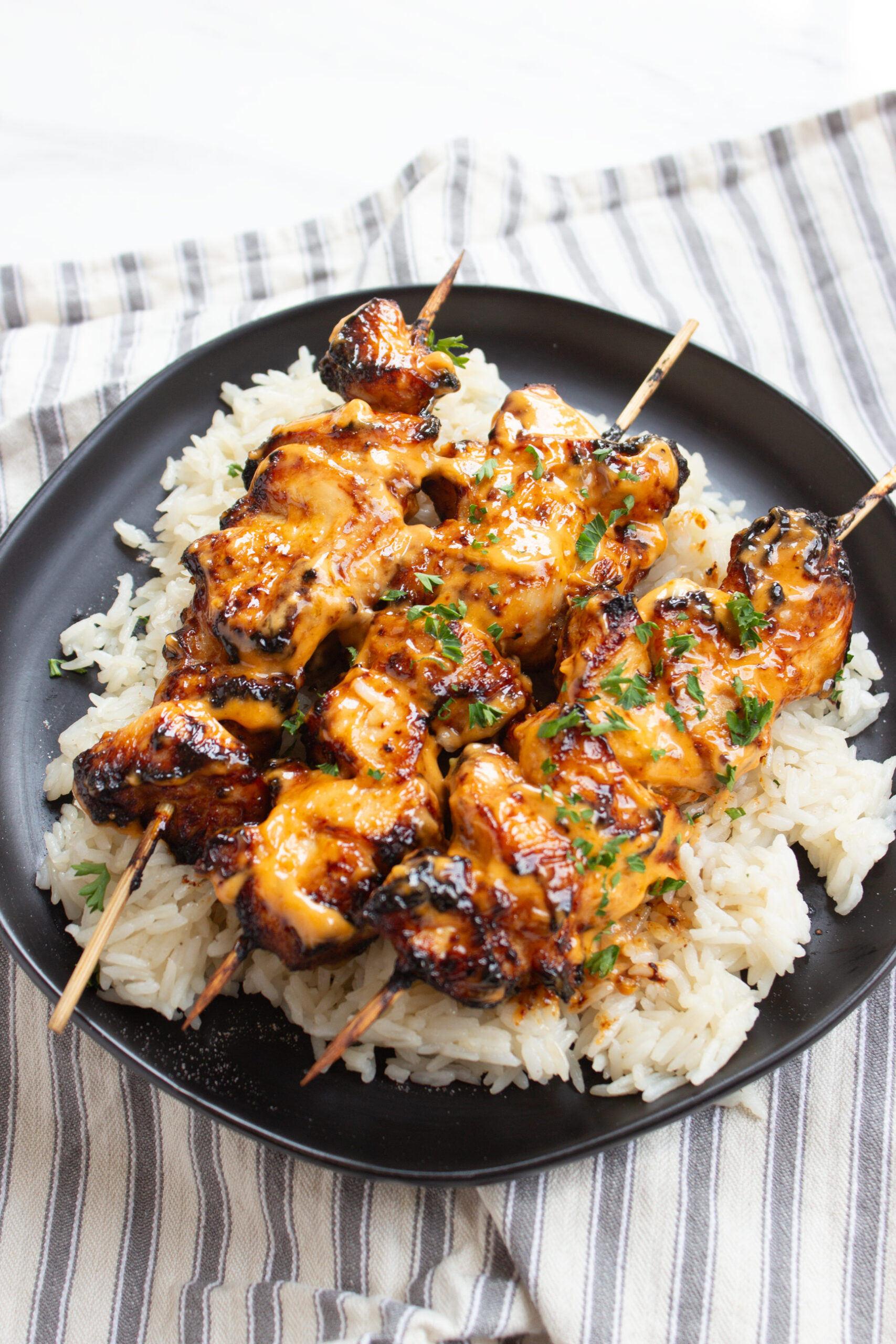 Bang Bang Chicken Skewers (Air Fried) - Coco and Ash